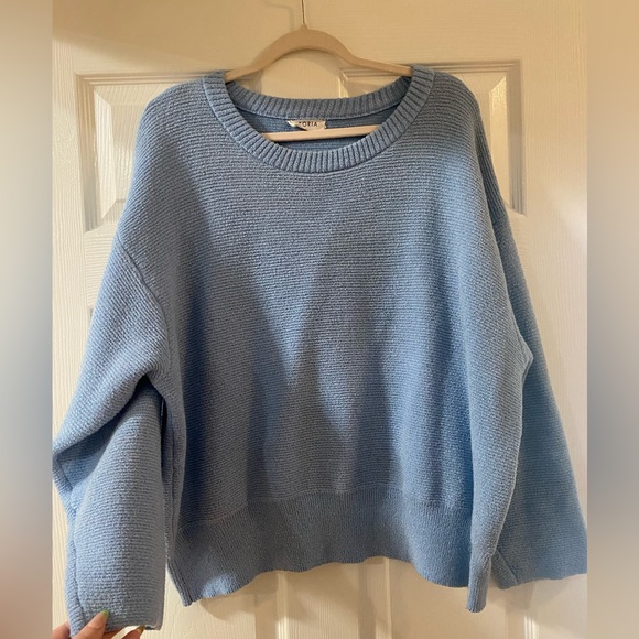 Storia | Sweaters | Storia Baby Blue Ribbed Sweater | Poshmark